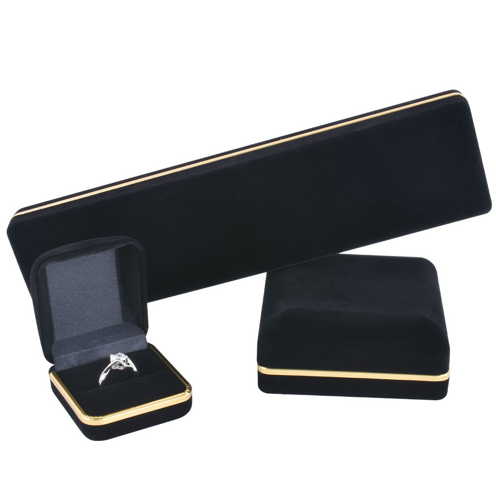 Flocking Jewelry Boxes With Gold Trim – Jeweller Buy