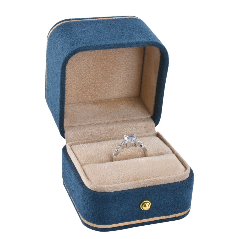 Blue High-end faux suede Ring Box – Jeweller Buy